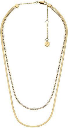 Fossil Ellis Damen Goldfarbene Edelstahl Halskette, JF04939710