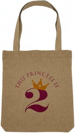 Fabulous Sac Shopping Tote Bag Aspect Lin - This Princess is 2 Celebration Birthday Party Gift Fantasy Magical - Sac de Courses Toile Epaisse 360g Beige Nature