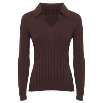 D.exterior V-Ausschnitt Pullover - - Knitwear - Damen - Braun - XS
