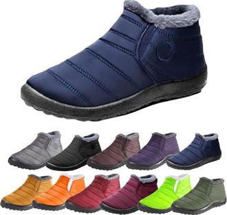 Generic Bottes orthop&eacute;diques chaudes imperm&eacute;ables &agrave; enfiler pour femme et homme, bottes de neige antid&eacute;rapantes avec doublure en fourrure, Eblue, 37.5 EU
