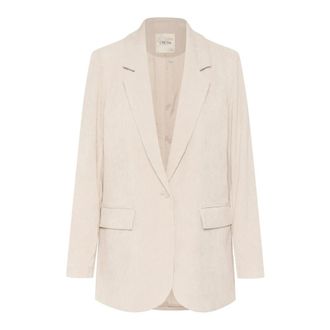 Cream Blazer &agrave; Manches Longues Ancient Scroll - Femme - Vestes - Beige - Taille: 46 FR