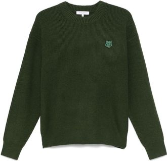 Maison Kitsuné Pullover mit Fuchs-Motiv - Grün