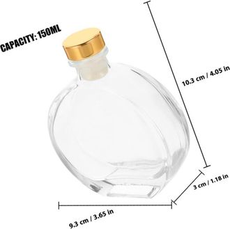 NUOBESTY Wiederbef&uuml;llbare Aromatherapie Glas Diffusorflasche 150 ml mit Dekorativem Verschluss f&uuml;r &Auml;therische &Ouml;le Aromavernebler f&uuml;r Zuhause B&uuml;ro und Raumduft