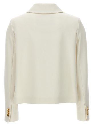 Kiton Womens White Virgin Wool Full-Length Jacket Clothing
