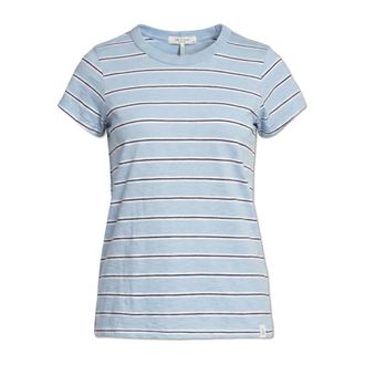 Rag & Bone Das gestreifte Slub-T-Shirt - - Tops - Damen - Blau - S