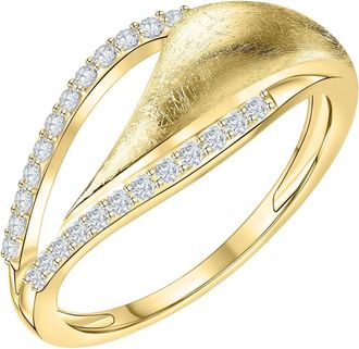 Fascination by Ellen K Ring 585 Gold zweifarbig mit 24x Zirkonia wei&szlig;