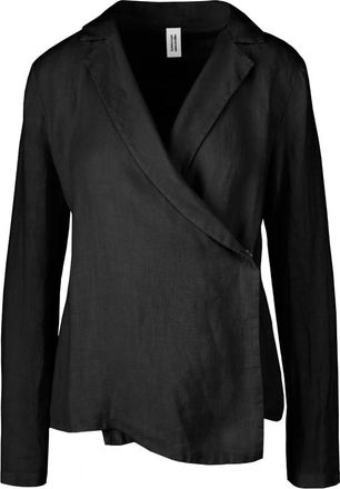 Bomboogie Femme, Vestes, Noir, Taille: 42 FR Veste en lin &agrave; coupe asym&eacute;trique