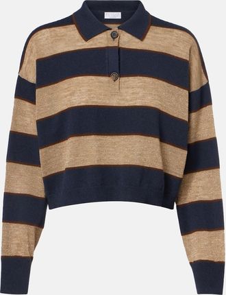 Brunello Cucinelli Polopullover aus Wolle, Kaschmir und Seide