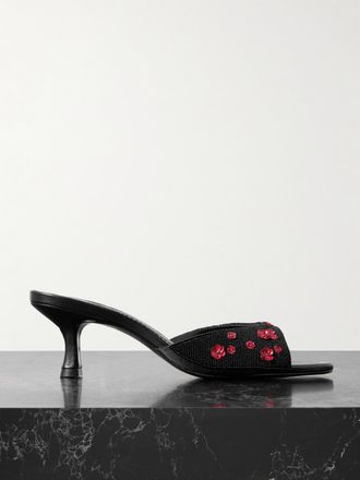 Staud Mules En Satin &Agrave; Ornements Brigitte - Noir