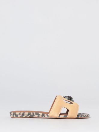 Kurt Geiger Eagle Mules aus Wildleder mit Animal-Print und Strass-Logo
