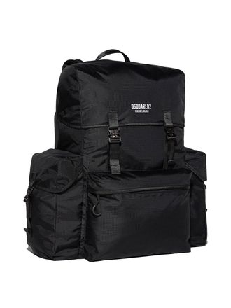 Dsquared2 Mens Ceresio 9 Logo Ripstop Maxi Backpack Black Bags > Backpacks