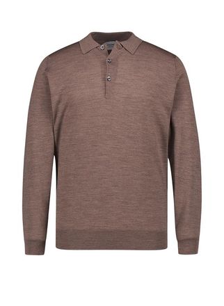 John Smedley Herren Pullover braun Merinowolle unifarben