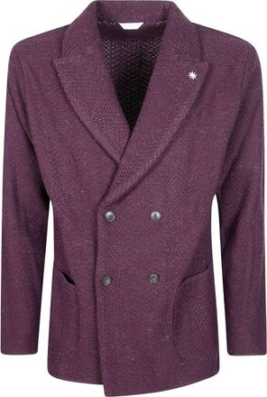 Manuel Ritz Giacca DP Spigato - Homme - Vestes - Violet - Taille: XL