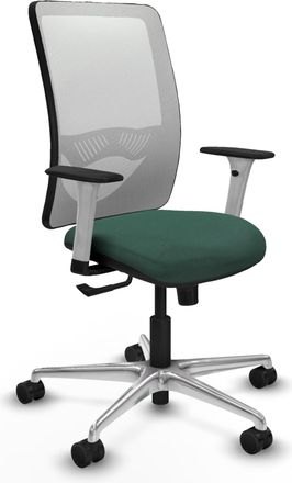 Piqueras y Crespo Gr&uuml;ner Schreibtischstuhl Zulema mit wei&szlig;en und schwarzen Armlehnen, h&ouml;henverstellbare Lendenwirbelst&uuml;tze, ausgestattet mit 3 Positionen und Schneidsch