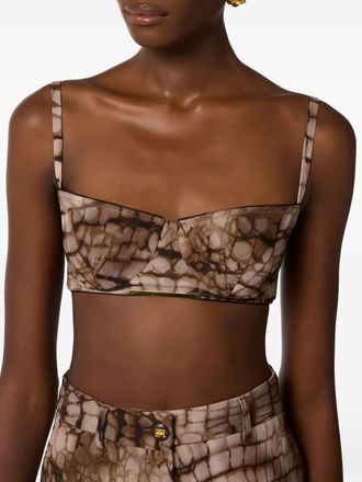 Elisabetta Franchi soutien-gorge &agrave; motif animalier - Marron