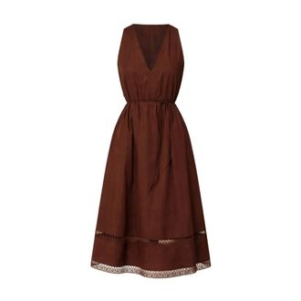 Twinset Femme, Robes, Brun, Taille: 42 FR Robe midi trap&egrave;ze