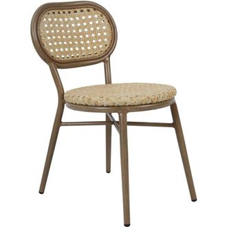 Oviala Oviala - Chaise de terrasse en aluminium et rotin synth&eacute;tique