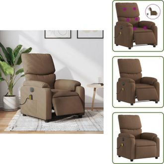 vidaXL The Living Store Massagesessel Elektrisch Braun Stoff - Elektrischer Sessel