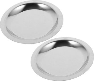 Lurrose 2 Stück Edelstahl Weinuntersetzer Rund rutschfest Flaschenschutz Tischunterlage für Weinflaschen Modern Minimalistisches Design für Zuhause Hotel Gast