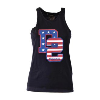 Dsquared2 Amerikanische Flaggen Tank Top - - Tops - Damen - Schwarzk - XS