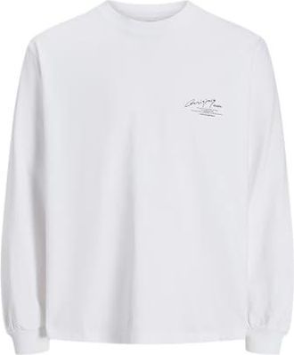 Jack & Jones Jormanchester Tee Ls Crew Neck, Blanc &eacute;clatant., S