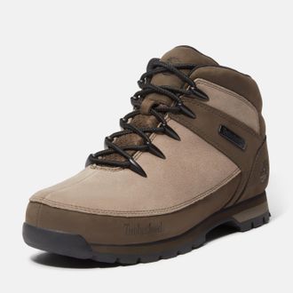 Timberland Schnürboots TIMBERLAND EURO SPRINTMID LACE UP BOOT, Herren, Gr. 41, braun (md grau nubuck w dk braun), Leder, Schuhe, Winterstiefel, Schnürstiefel, Wi