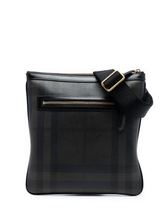 Burberry sac &agrave; bandouli&egrave;re Beckley en toile enduite &agrave; motif Smoke Check (2000-2017) - Marron