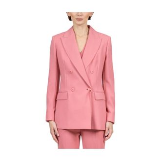 Max Mara Femme, Vestes, Rose, Taille: 46 FR Veste Crois&eacute;e en Laine