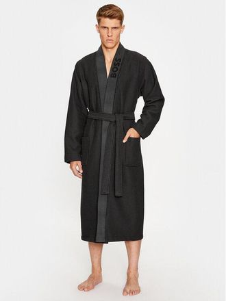 HUGO BOSS Bademantel Waffle Kimono 50469787 Schwarz