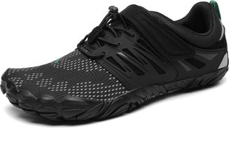 Saguaro Barfußschuhe Herren Damen Barfuss Schuhe Outdoor Barfussschuhe Leichte rutschfeste Zehenschuhe Barfuß Fitnessschuhe Traillaufschuhe Massiv Schwarz,Gr.