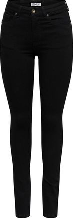Only Damen Onllulu Hw Skinny Push Up Box, Black Denim, (XL) W x 34L