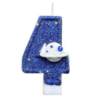 Generic Zahlenkerzen - Full Series Digit Birthday Candles, Blaue Kuchenkerzen Mit Weltraumplanetendekorationen | Neuheit Decor Wiedervereinigungen Themenparty