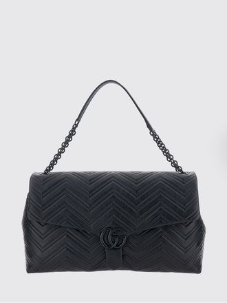Gucci Grand sac d&eacute;paule GG Marmont en nappa matelass&eacute; noir
