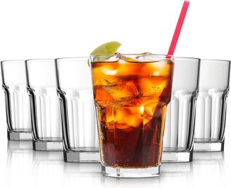 Pasabahce Casablanca Wassergläser - Spülmaschinenfest - 6 -teiliges Set - 365 ml - Alle Glaeser sind aus einem Stück geblasen und haben den beruhtem polierten M