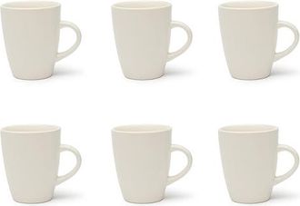 Excelsa Fashion White Set mit 6 weißen Tassen, Keramik, Fassungsvermögen 400 ml