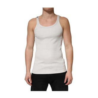 Dolce & Gabbana Homme, Tops, Gris, Taille: M D&eacute;bardeur T-shirt en coton c&ocirc;tel&eacute; sans manches