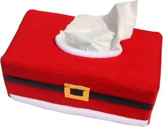 Generic Weihnachten Tissue Box, Stoff Weihnachtsgewebe Box, Taschentuchspender, Weihnachtsmann Christmas Tissue Holder Rechteckige, Kosmetiktücherbox für Weih