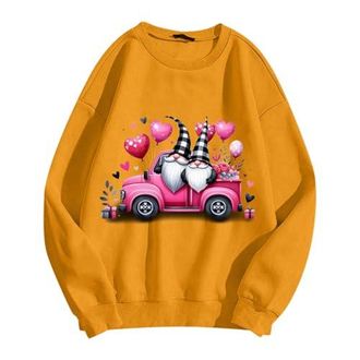 Generic 2026 Sweat-shirt &agrave; col rond pour homme et femme pour la Saint-Valentin, Orange, M