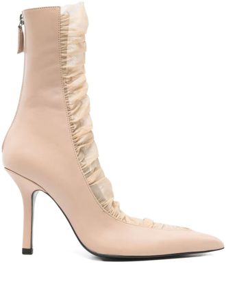 Patrizia Pepe bottines &agrave; effet peau de serpent 95 mm - Tons neutres