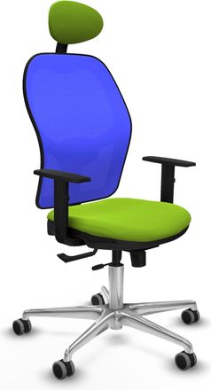 Piqueras y Crespo B&uuml;rostuhl aus Kunstleder mit 1D-Armen, h&ouml;henverstellbare Lendenwirbelst&uuml;tze und festes Kopfteil, ausgestattet mit Syncro/Traslack und injiziertem Scha