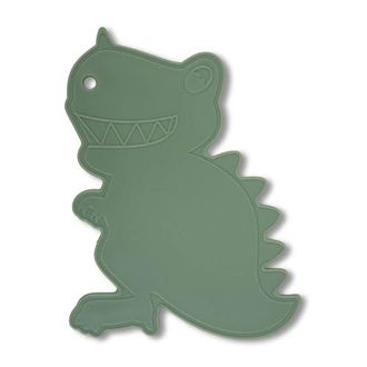 Fackelmann Fackelmann Schneidebrett Dino, graugr&uuml;n, mit Saftrille - optimal f&uuml;r K&uuml;che und Haushalt, 23 x 23 x 5 cm, sp&uuml;lmaschinengeeignet