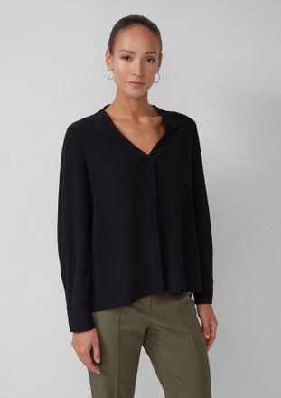 s.Oliver Langarmbluse Bluse Semitransparente Tunika-Bluse aus Viskose