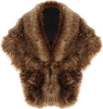 Generic Ch&acirc;le en fausse fourrure pour femmes, &eacute;tole de mari&eacute;e, cape fourr&eacute;e, ch&acirc;le pour lhiver, cape &eacute;paule chaude pour mariage, demoiselle dhonneur, &eacute;tole do