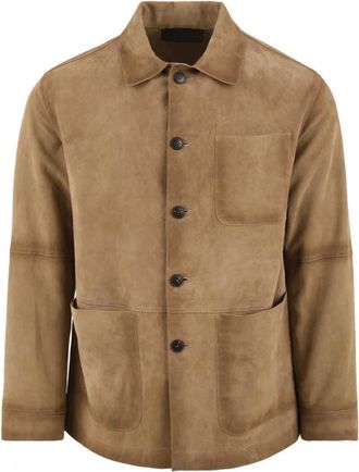 The Jack Leathers Homme, Vestes, Beige, Taille: L Veste en daim Velvet Shaded