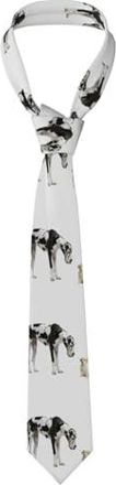 Generic Cravate DAffaires Grand Danois Noir Et Blanc Classique Necktie Tendance Cravate Pour Affaires F&ecirc;te Travail
