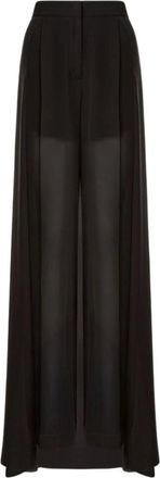 Alberta Ferretti Femme, Pantalons, Noir, Taille: 36 FR Chiffon Georgette Wide Pantalons