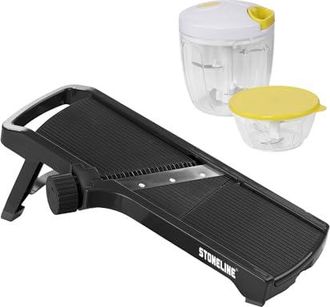 STONELINE Set dustensiles de cuisine: coupe-l&eacute;gumes et hachoir multifonction, pour fruits, l&eacute;gumes, fromage et plus encore, utilisation simple, peu encombrant, 