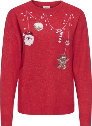 Jacqueline de Yong JdY Damen Jdysanta L/S X-Mas O-Neck Pullover KNT, Mars Red, XS