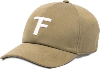 Tom Ford Homme, Accessoires, Vert, Taille: L Logo Canvas Baseball Cap