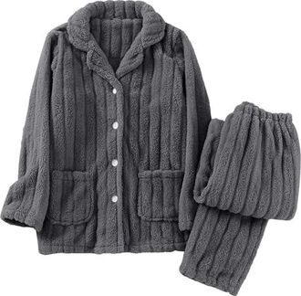 Generic Peignoir Leopard Pyjama Polaire Femme Hiver Chaud Ensemble De Maison Chaude &Eacute;paissie en Peluche Corail pour Couple Nouvelle Automne Et Hiver Short Sex